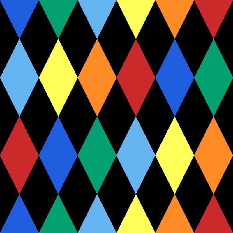 Pattern design Arlecchino con rombi Carnevale