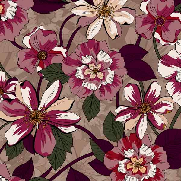Surface Pattern design flowers futuristic